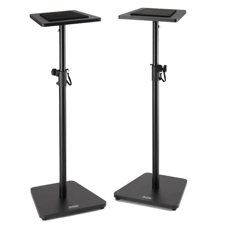 On-Stage SMS7500B Wood Studio Monitor Stands Pair - Black | Reverb