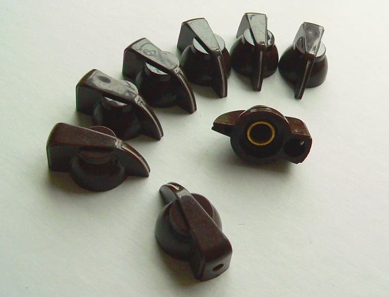 Brown Chicken Head Knobs x 8 with stripe for Guitar & Valve | Reverb