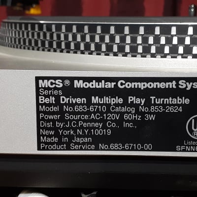 MCS Modular Component Systems MCS-6710 Turntable 1985 Silver | Reverb
