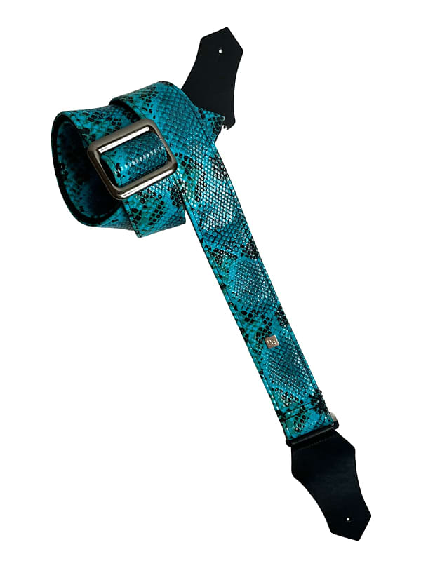 Get'm Get'm TURQUOISE Python Guitar Strap 2024 | Reverb