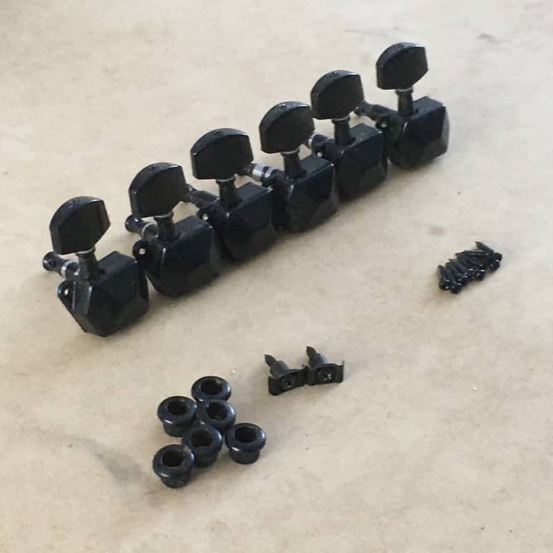 6 Rare Vintage Black Electric Guitar Tuners Set | Reverb Australia