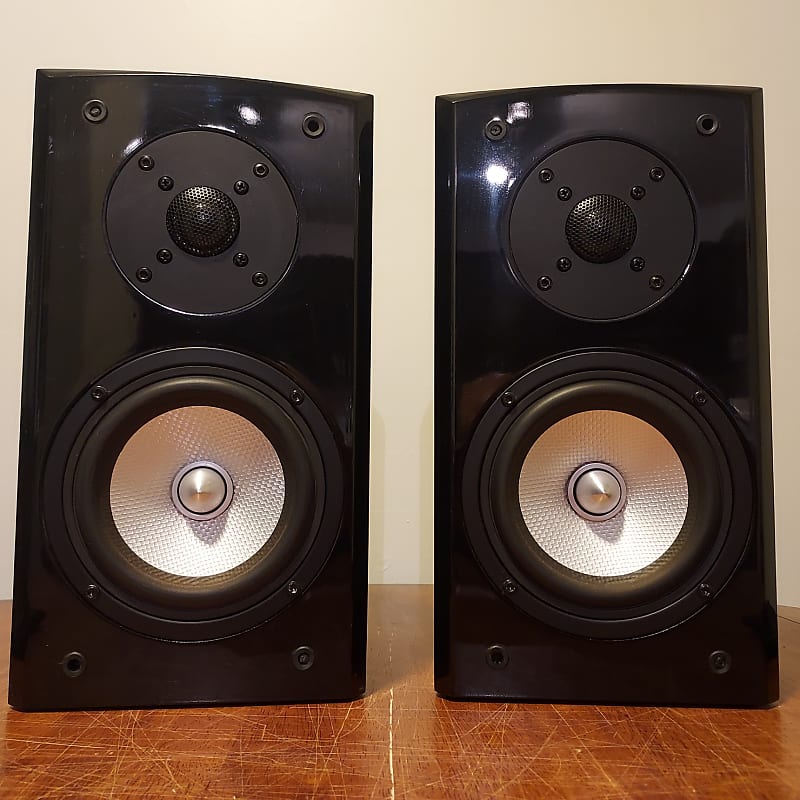 EMP E5BiR Bookshelf Speakers 50-120 Watts - Red Burl - Great | Reverb