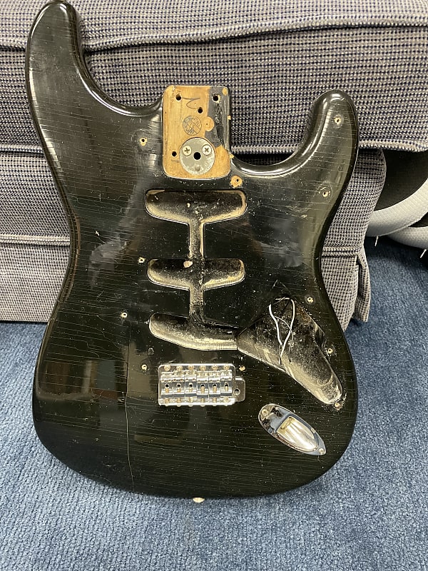 Fender Stratocaster body 1974 - Black | Reverb