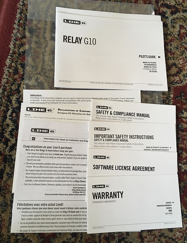 Line 6 G10 owners manual + | Reverb