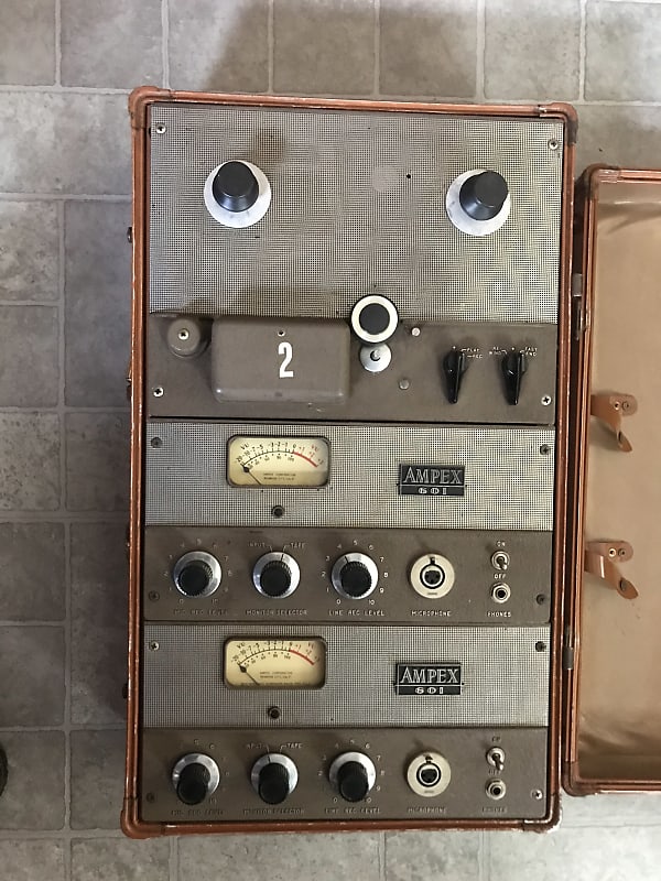 Ampex 601-2 1957 Leatherish wood grain brown | Reverb