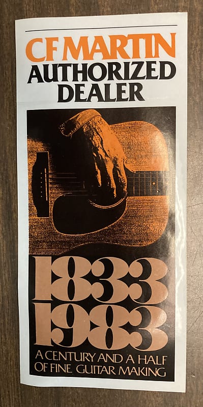 Vintage Martin Guitar Authorized Dealer Sticker 1983 | Reverb