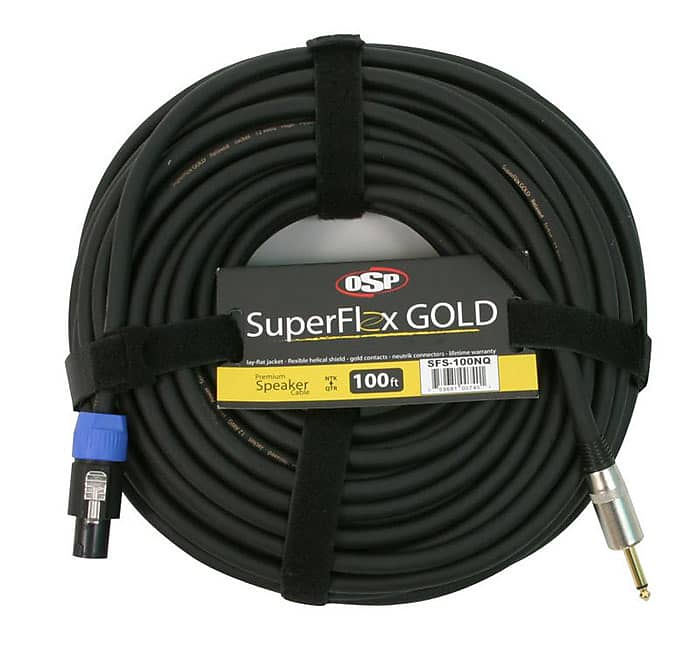 OSP SuperFlex GOLD 100' ft Speaker Cable, Speakon to 1/4", | Reverb
