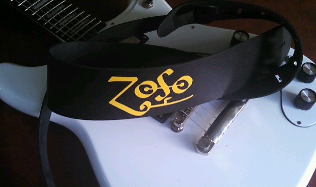 ZOSO Jimmy Page Led Zeppelin Black Leather Guitar Strap "70's | Reverb