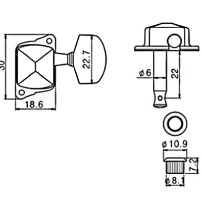 VANSON VN-21 Chrome (3-a-side) Tuners / Machine Heads for | Reverb UK