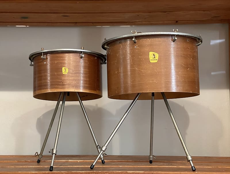Vintage Studio 49 Orff Rotary Timpani Set 15" & 19" | Reverb