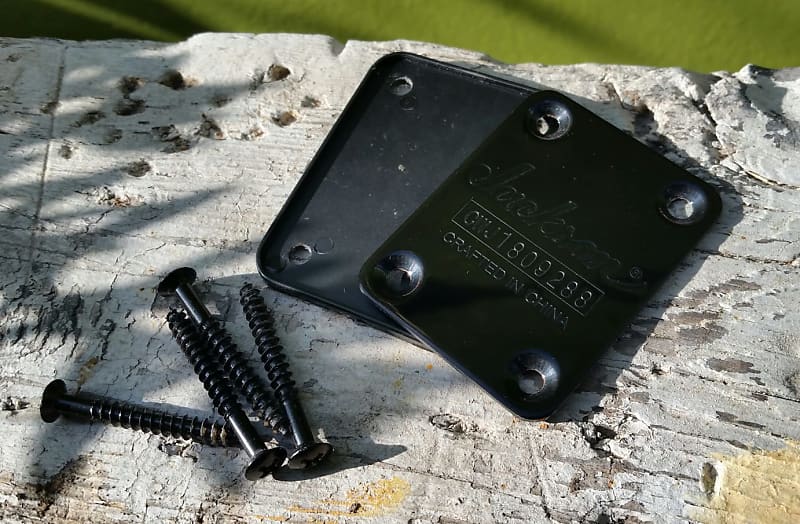 JACKSON black neck plate with screws & cushion | Reverb