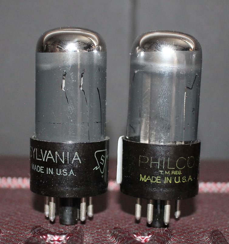 SYLVANIA 6V6GT VT107 TIGHT MATCH PAIR CHROME DOME BLACK PLATE | Reverb