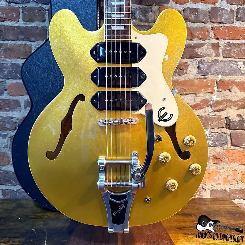Epiphone Riviera P93 Electric Guitar w/ HSC (2010s - Gold) | Reverb
