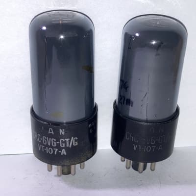 RCA 6V6GT VT107 PERFECT MATCH TRIO CLEAR GLASS BLACK PLATE | Reverb