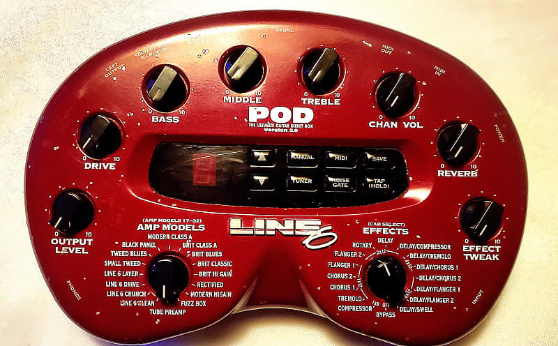 Line 6 POD 2.0 Multi-Effect and Amp Modeler 2010s - Red | Reverb