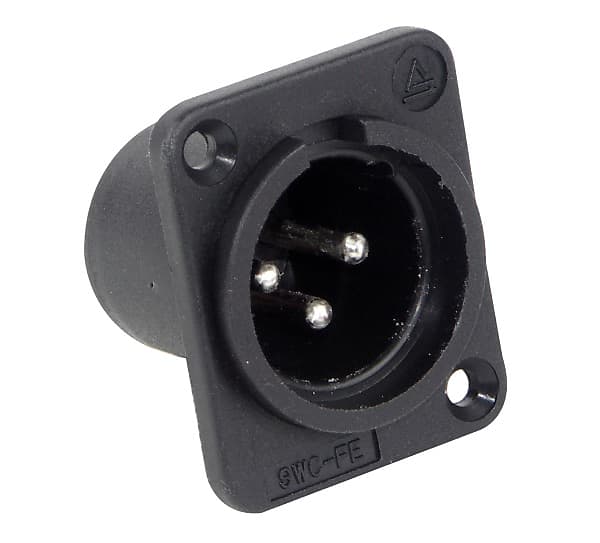 Switchcraft Type PD3MSC1 3 Pin Male XLR Panel Mount, Black | Reverb