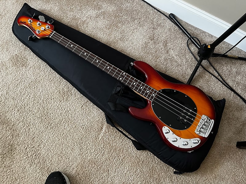 LEFT HANDED RARE MODEL MUSICMAN STERLING RAY 34 BASS & GIGBAG | Reverb