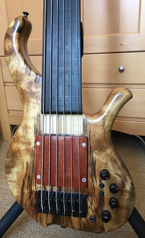 LowDown Custom 6-string fretless bass 2017 Natural Oil | Reverb