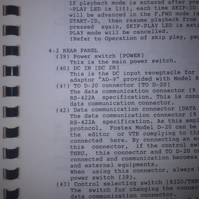 Operation Manual for Fostex D-20 Remote Control Unit Model | Reverb