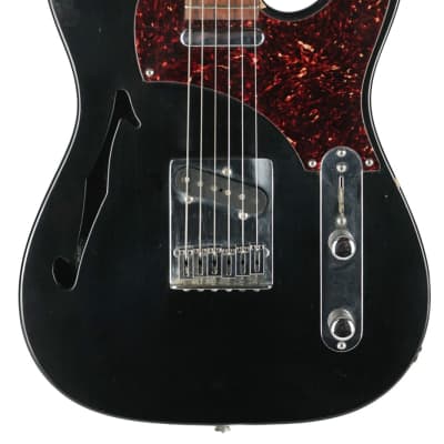 1990s Stevens Extended Cutway Thinline Tele Black | Reverb