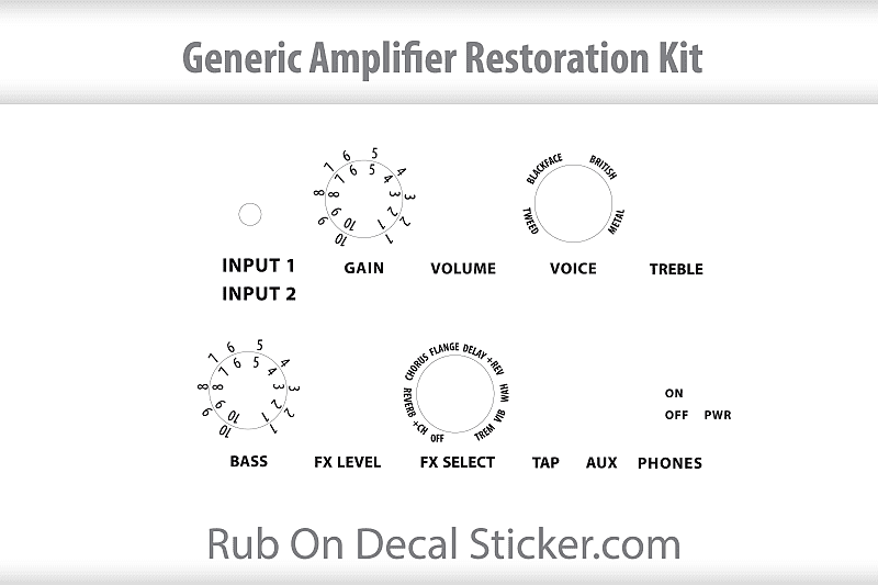 Generic Amplifier Restoration Kit - Rub on Transfer Decal - a | Reverb