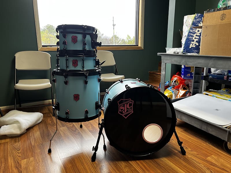 SJC Custom 4 Piece Kit 2023 - Shy Blue | Reverb