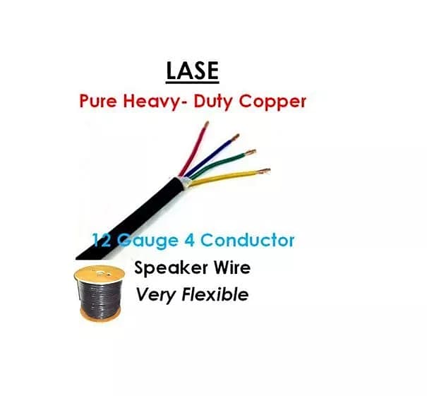LASE 12 AWG Gauge 4 Conductor Heavy Duty Speaker Wire (Sold | Reverb