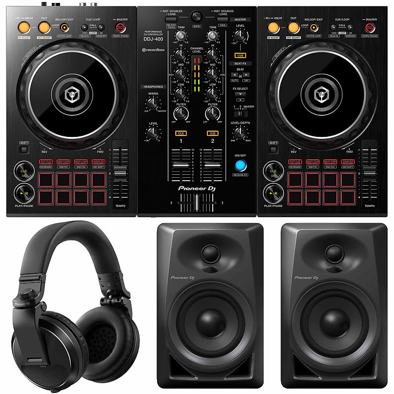 Pioneer DJ Starter Pack with DDJ-400 Controller, DM-40 | Reverb