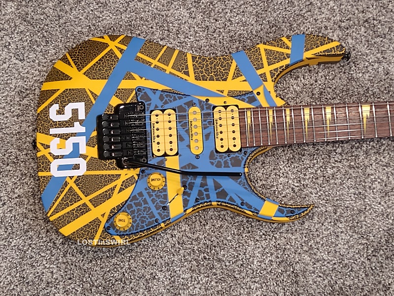 Ibanez RG1XXV 2012 Yellow And Blue Crackle RG JEM Custom | Reverb