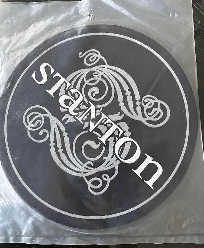 Stanton Black with White Spiral Logo Slipmat DJ Slip-Mat | Reverb UK