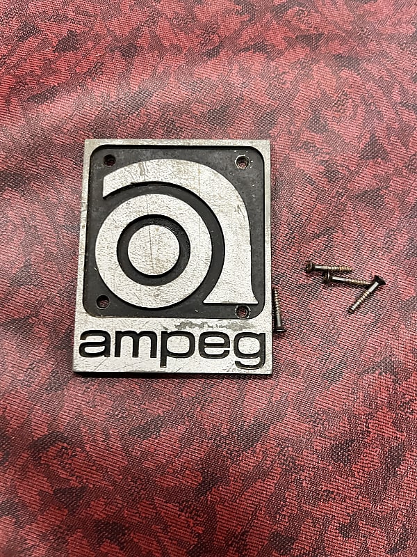 Ampeg Metal logo w mounting screws 1960s 1970s | Reverb