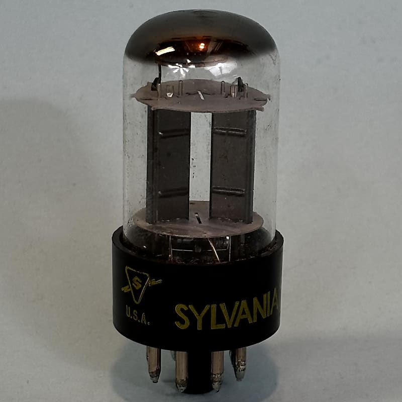 1960s Sylvania 6SN7GTB Vintage Black Plate Halo Getter Tube! | Reverb