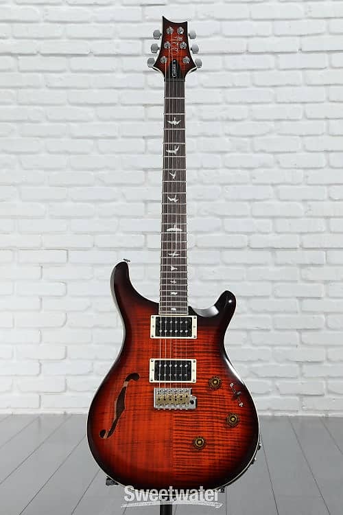 PRS SE Custom 24 Semi-Hollow Piezo Electric Guitar - Orange | Reverb
