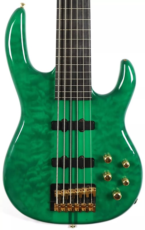 Carvin LB-76F 6-String Fretless Green Electric Bass Guitar w/ | Reverb