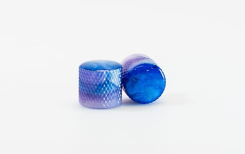Blue/Purple Quartz Knurled Knob Duo / COARSE | Reverb UK