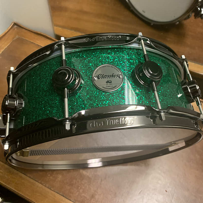 DW Classics 5x14 Snare Drum - Green Glass FinishPly w/ Black | Reverb