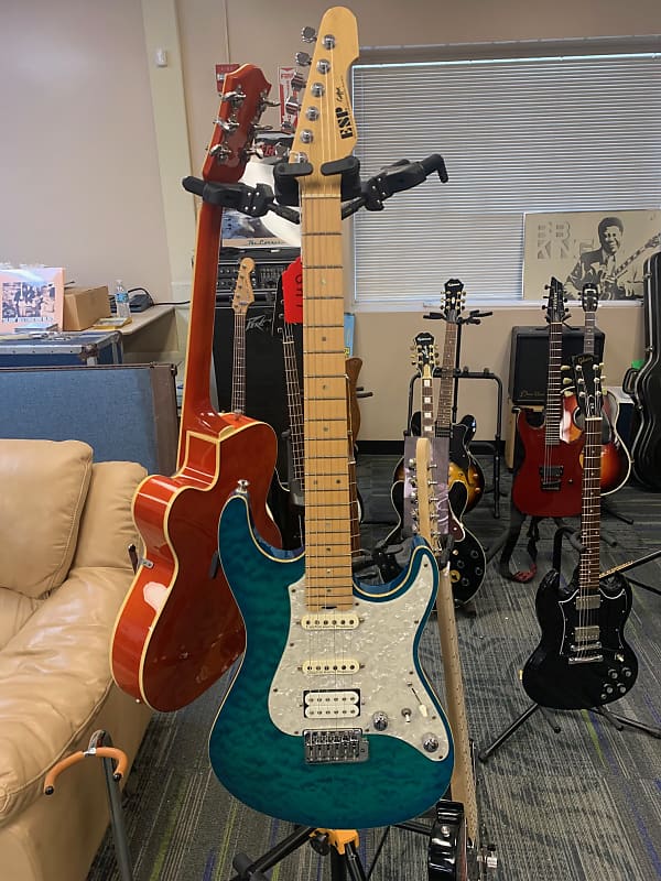 2003 Custom Shop ESP Snapper Owned By Greg Howe - Blue | Reverb