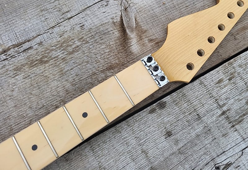 22 Fret Classic Reverse Head Natural Maple Floyd rose nut | Reverb