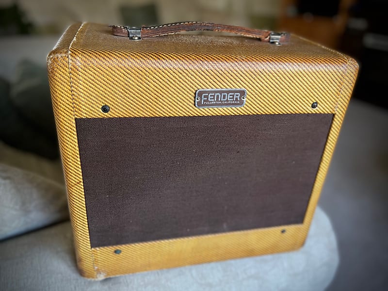 All original 1953 Fender Princeton Tweed Amp w/canvas cover. | Reverb