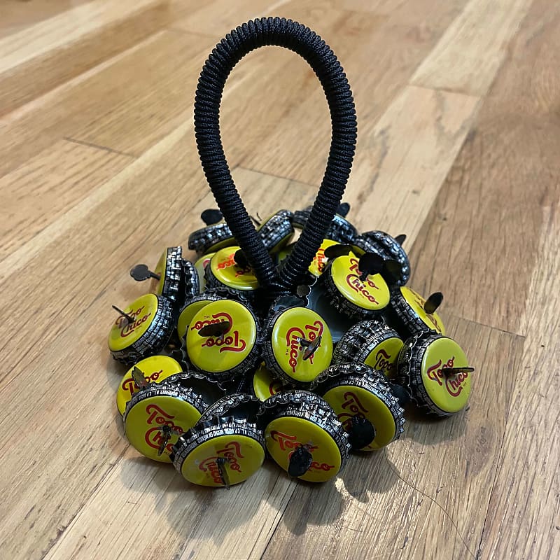 Upcycled Percussion - Bottle Cap Hand Rattle / Shaker - Topo | Reverb