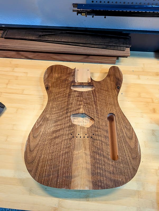 Telecaster Tele Figured Walnut and Cherry Body | Reverb