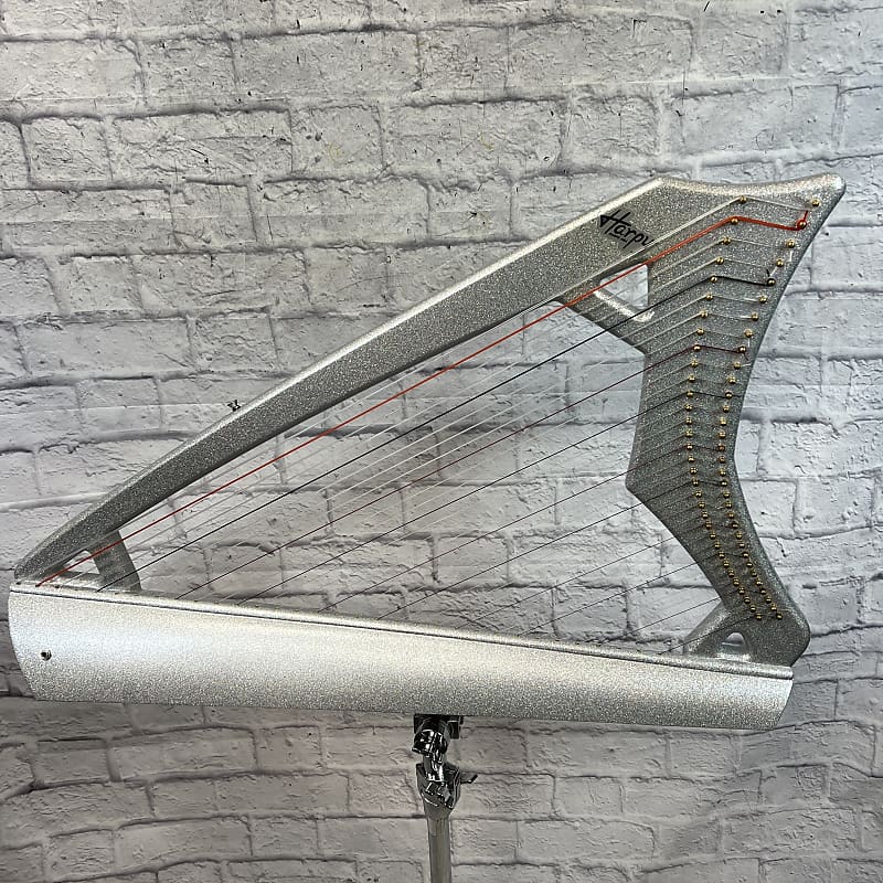 Harpy 22 String Electric Harp Silver Sparkle | Reverb