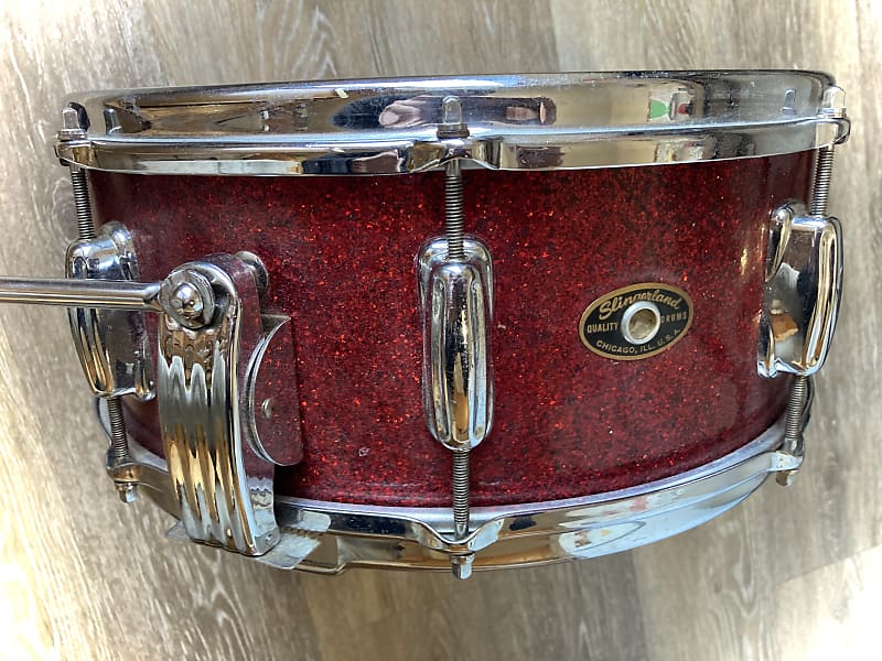 1959 Slingerland 5-1/2”x14” Radio King Snare - Red Glass | Reverb