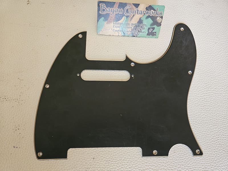 Fender Telecaster Black 3ply Pickguard with pickup height | Reverb