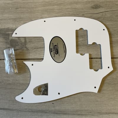 WD Music Offset Mustang PJ Bass Pickguard 3 Ply White | Reverb Finland