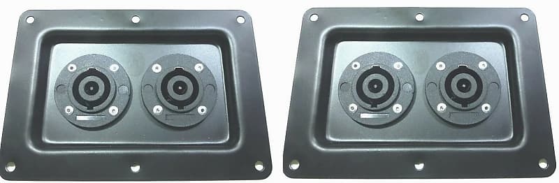 LASE (2) Two Large Metal Speaker Jack Plates with Dual Large | Reverb