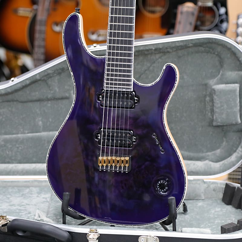 MAYONES Regius 7 Trans Dirty Purple Blue Burst Gloss | Reverb