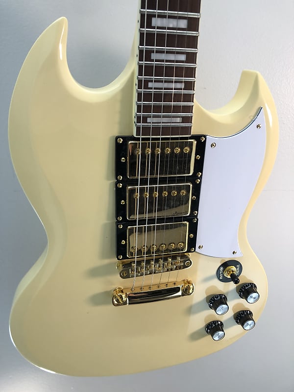 Harley Benton DC-600 VI Vintage Ivory SG 2022 with Gold | Reverb