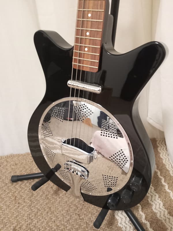 '59 Danelectro '59 DC Shourthorn Resonator Black/Clear Satin | Reverb