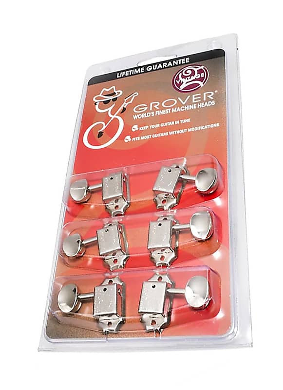 Grover Deluxe Series Tuning Machines-Nickel-3 Per Side-133N | Reverb